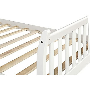 Winwee Twin Solid Wood Platform Bed with Headboard and Footboard, Wooden Slats, No Box Spring Needed, Easy Assembly (White)