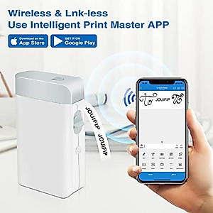 JOUIFIP Bluetooth Label Maker with Tape - Portable Inkless Label Printer for Office, Home, and Business