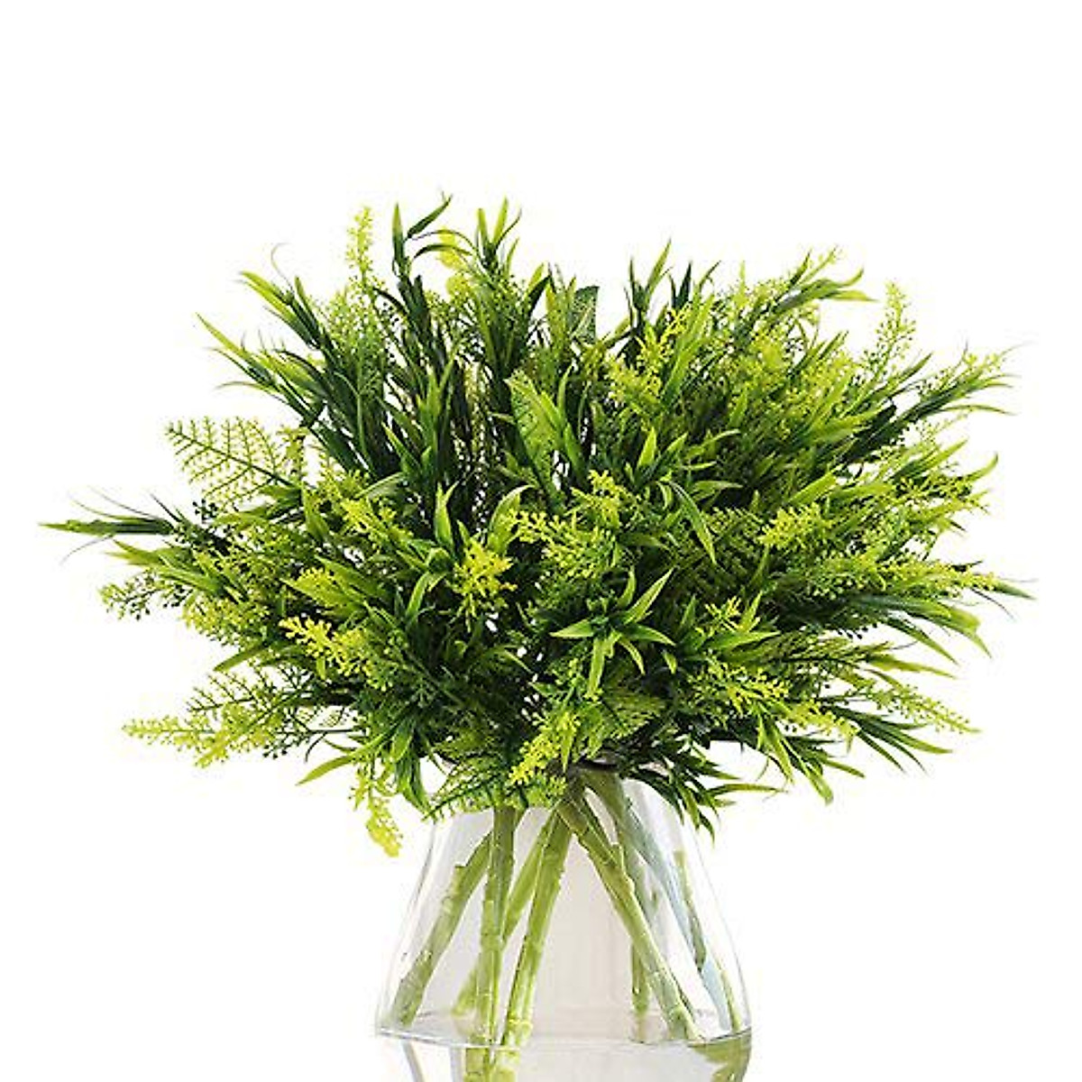 THE BLOOM TIMES Artificial Greenery Stems Pack of 6, Fake Foliage Plants Faux Flowers for Home, Wedding, Garden, Farmhouse, Garden, Patio, Indoor and Outdoor Decor in Bulk Wholesale