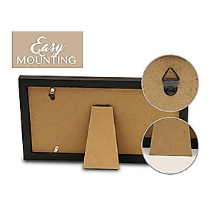 Klikel 3 Photo Collage Solid Black Wood Picture Frame - 3 Opening 5 X 7 Picture Slots