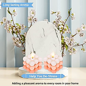 2 Pcs Bubble Candle Home Decoration Gradient Light Orange Bubble Candle Handmade Cube for Bedroom Bathroom Decorations Soy Candles Aesthetic Set