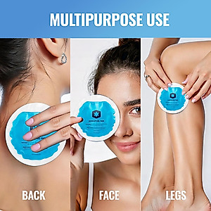 ICEWRAPS Reusable Hot & Cold Gel Packs for Pain Relief - 5 Pack with Cloth Backing for Injuries, Surgery, Toothache (5 Pack)