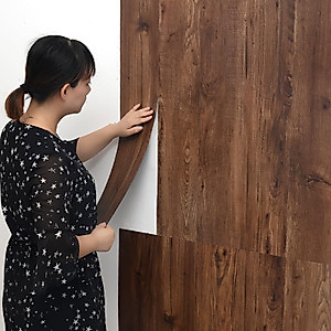 Vinyl Peel and Stick Floor Tile, Self-Adhesive Wood Plank, 10-Pack (15 Square Feet) - 6 Inch Width, 36 Inch Length, 1.2mm - Hickory - Easy DIY Nexus Planks for Any Room by Achim Home Decor