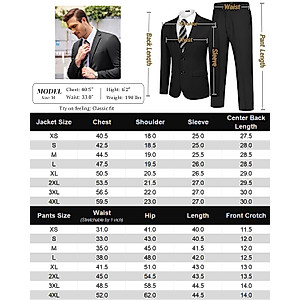 COOFANDY Men's 2 Piece Suits Classic Fit 2 Button Dress Suits Tuxedo Jacket Blazer for Wedding Business Dinner Prom