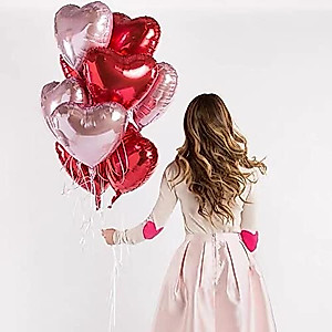 KUNGOON Happy Anniversary Balloon Banner,Valentines Day/Wedding Anniversary Party Decorations,Love Party and Anniversary Party Supplies,16 Inch Rose Gold Aluminum Foil.