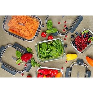 Zyliss Glass Container, Shatterproof Glass, Airtight Food Storage Box with Sealable Lid, Microwave Safe, BPA Free, Freezer Safe, Fridge Storage, Food Container, 6.3in x 4.7in x 2", 12.5oz