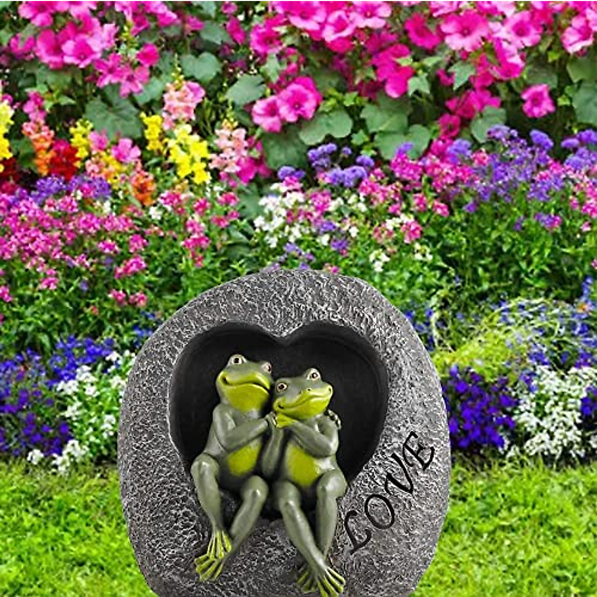Frog Lover Statue Garden Sculpture Great Choice of Froggies Statue Outdoor Accessories Decor for Outside 7.28 Inch H