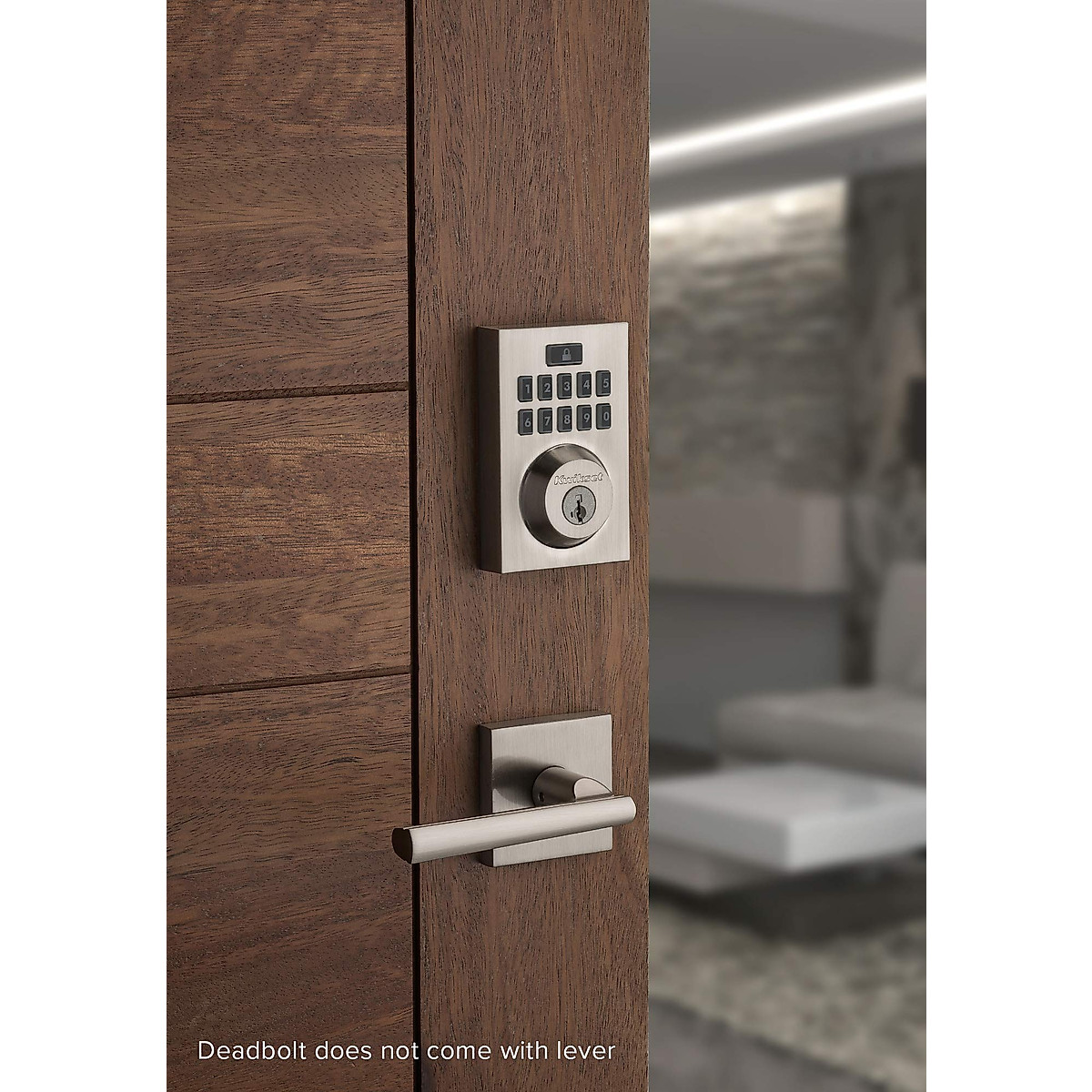 Kwikset 99140-019 SmartCode 914 Modern Contemporary Smart Lock Keypad Electronic Deadbolt With SmartKey Security and Z-Wave Plus, Satin Nickel