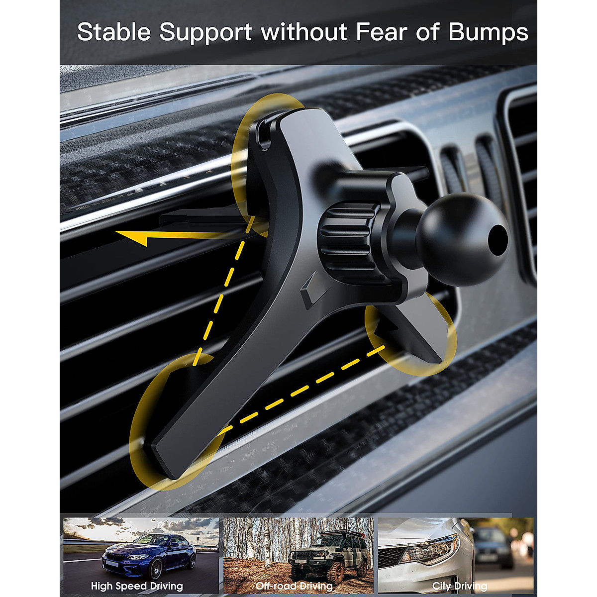 ZEEHOO Universal Air Vent Clip for Car Mount with [ Diameter 0.67 in (17 mm)] Joint Ball, Phone Vent Clip for Most Car Phone Holder & Wireless Car Charger