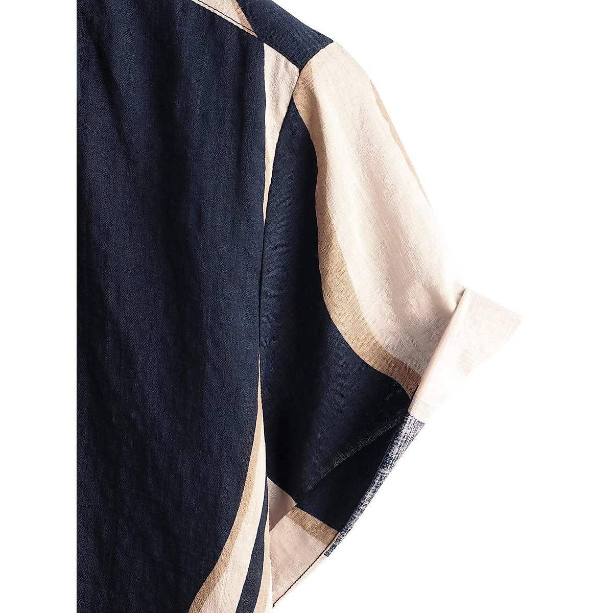 VATPAVE Mens Casual Hawaiian Floral Shirts Short Sleeve Button Down Tropical Shirts Beach Summer Shirts XX-Large Navy Beige