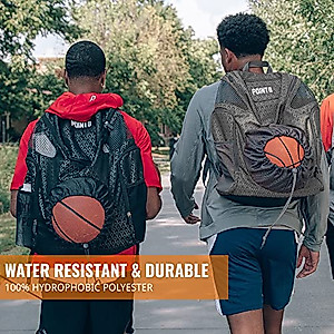 POINT3 Basketball Backpack Road Trip 2.0, Bag with Drawstring for Soccer, Volleyball & More, Compartments for Shoes, Water, & Clothes, Water Resistant Equipment Bag, Unisex Sports Backpack - Grey