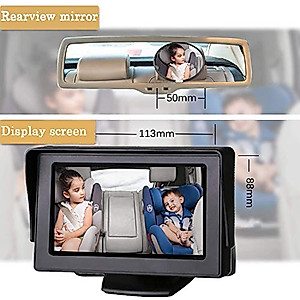 Itomoro Baby Car Mirror, View Infant in Rear Facing Seat with Wide Crystal Clear View,Camera Aimed at Baby-Easily to Observe The Baby's Every Move