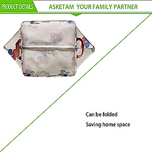 ASKETAM Square Canvas Collapsible Fabric Baby Toy Box Storage Bin Bedroom Decor Closet Kids Laundry Baskets Toy Organizer,Shelf Basket Nursery Storage,Gift Baskets(Music Dinosaur)