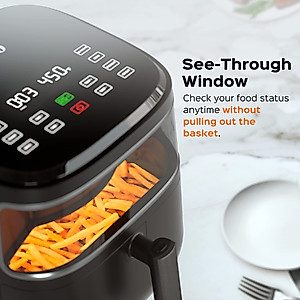Dreo Air Fryer Pro Max, 11-in-1 Digital Air Fryer Oven Cooker with 100 Recipes, Visible Window, Supports Customerizable Cooking, 100℉ to 450℉, LED Touchscreen, Easy to Clean, Shake Reminder, 6.8QT