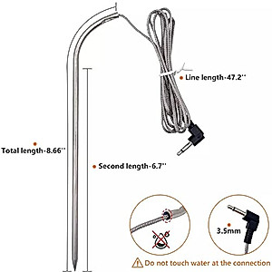 Replacement Part 9907120011 800 Watt Heating Element Kit & Part 9907180088 Meat Probe for Masterbuilt Electric Smokers