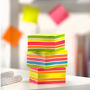 Snopake 76 x 76 mm Pink Rainbow NeonMix Sticky Notes [Cube of 450 Sheets] 15759