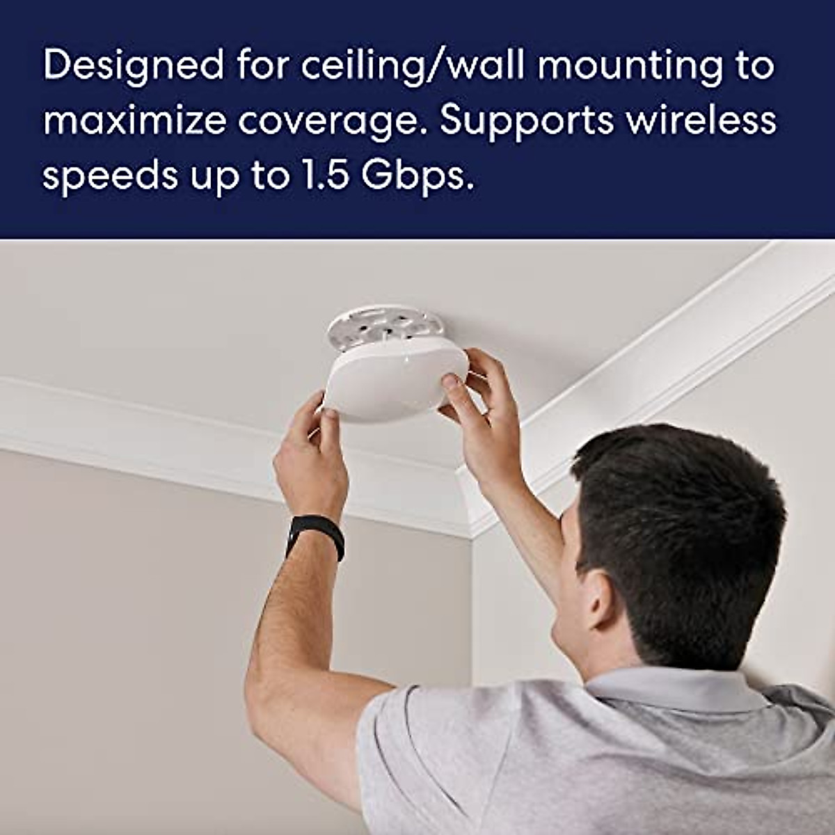 Amazon eero PoE 6, ceiling/wall-mountable dual-band Wi-Fi 6 access point | PoE-powered | AC adapter not included