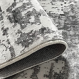 JURLEA Hallway Runner Rug Non-Slip Carpet Runner for Hallways Kitchen Living Room No Shedding Washable Lightweight Long Runners Rug (Cream/Grey, 2'x 6')