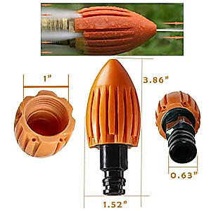 Beduan Sewer Jet Nozzle Pressure Washer Quick Connector Cleaning Tool Water Rocket for Gutter Drain Pipe