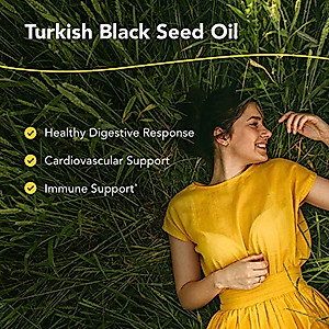 NORTH AMERICAN HERB & SPICE Black Seed Oil - 12 fl. oz. - Cardiovascular, Digestive & Immune Support - Contains Wild, Mediterranean Oreganol P73 Oregano Oil - Non-GMO - 72 Total Servings