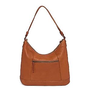 American Leather Co. Hudson Hobo Shoulder Bag for Women, Brown, Soft Leather Purse, Modern Handbag with Zippered Main Compartment & Slip Pockets, Functional & Fashionable Handbags for Women