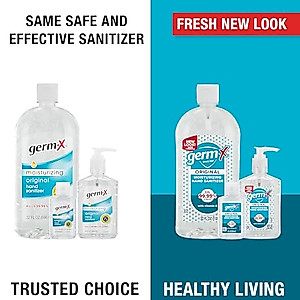 Germ-X Original Hand Sanitizer, Non-Drying Moisturizing Gel with Vitamin E, Instant and No Rinse Formula, Large Family-Size Flip Top Bottle, 32 Fl Oz (Pack of 4)