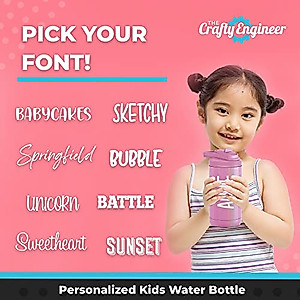 The Crafty Engineer Personalized Kids Water Bottle (Green)