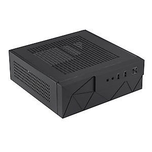 Goodisory MX01 SECC Fanless Mini ITX HTPC Chassis with 3.5" Hard Drive Bay and Vertical Stand Foot (Black)