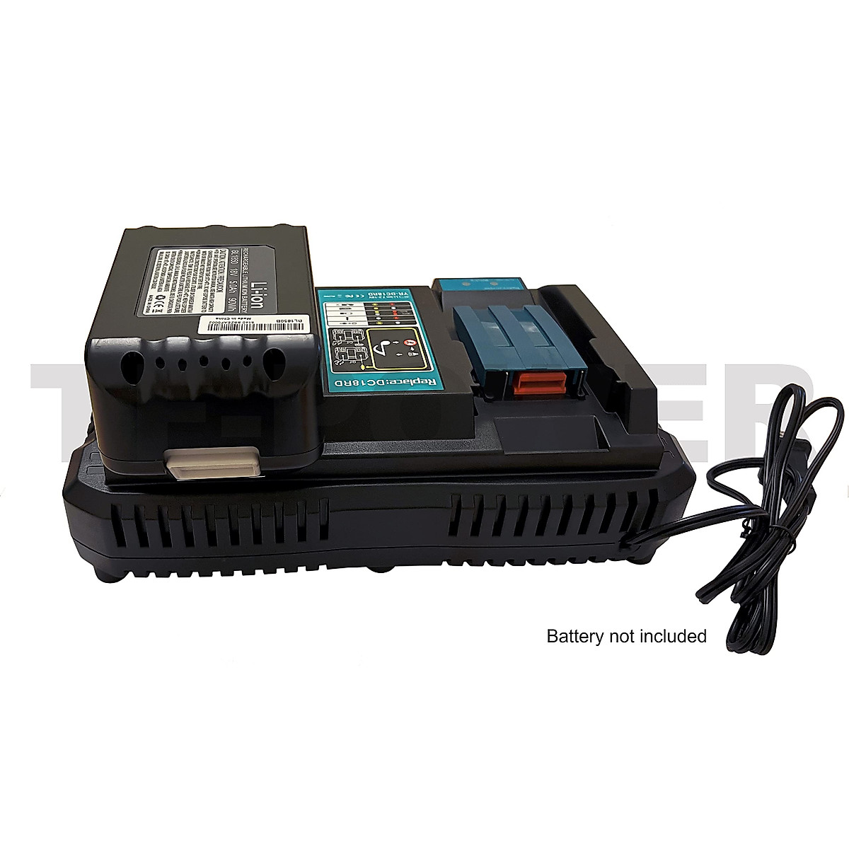 2pcs Replacement Battery for Makita BL1850B 18V LXT Lithium-ion (18V 5.0Ah),1pc Replacement Dual Switch Charger for Makita DC18RD DC18RC