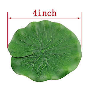 HJ Garden 10Pcs 4Inch Lotus Leaf EVA Water Surface Decoration Artificial Floating Foam Lotus Leaves Artificial Foliage Pond Decor