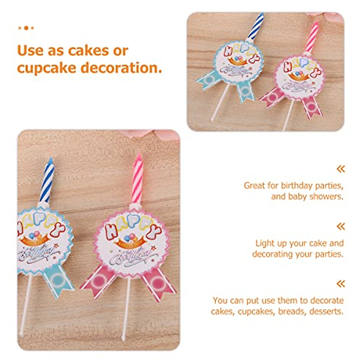 4pcs Candle Birthday Singing Pink LED Insert Decoration Fancy Cuake Gender Music Party Happy Dessert Supplies Powered with Reusable Reveal Cake Shower Unique Baby Picks Food for