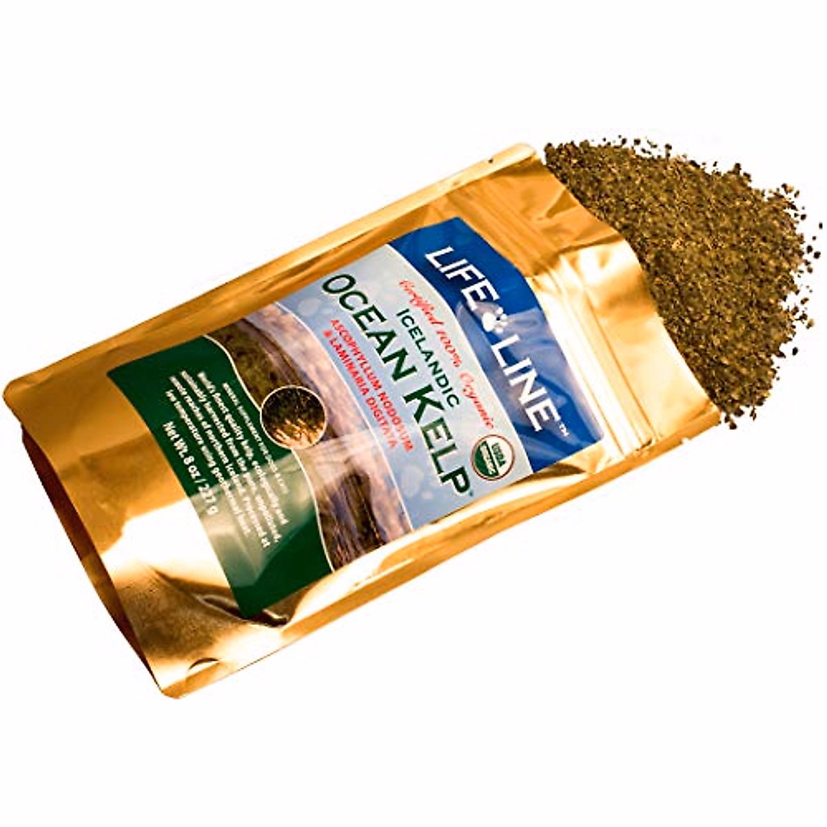 Life Line Pet Nutrition Organic Ocean Kelp Supplement for Skin & Coat, Digestion in Dogs & Cats, 8oz (20200)