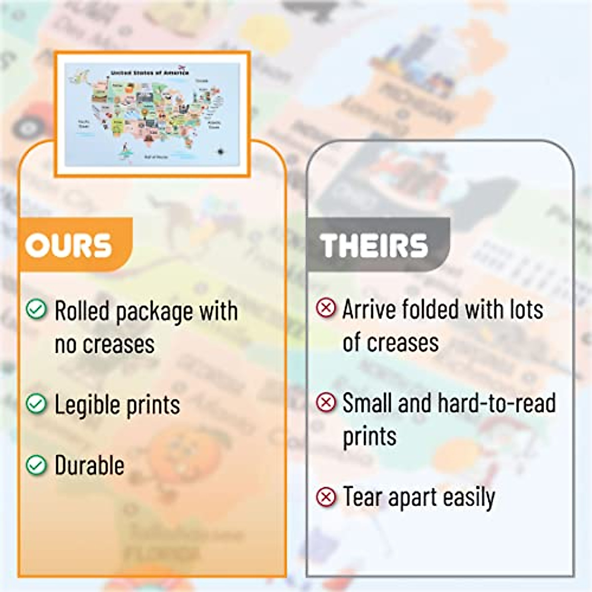 Mr. Pen- United States Map for Kids, 14.5”x 24.6”, Us Map for Kids Learning, Map of Usa, Wall Maps, Usa Map Poster, Map of the United States, Kids Map United States, Maps for Kids of The United States