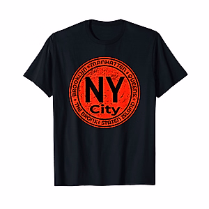 The Five Boroughs Of New York Circle Souvenir Gift Design T-Shirt