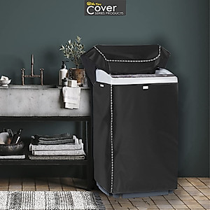 Portable Washing Machine Cover,Top Load Washer Dryer Cover,Waterproof Full-Automatic/Wheel Washing Machine Cover(20"20"34"inches,Black)