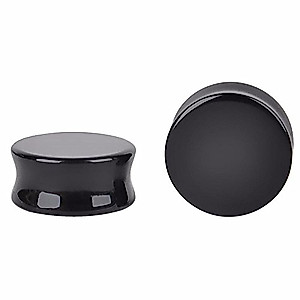 Kokoma Cats Eye Organic Stone & Black Onyx Ear Plugs (Plug gauge=19mm(3/4"))