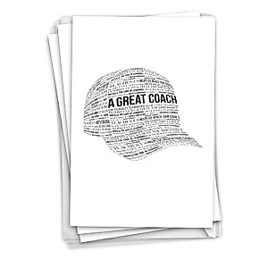 NobleWorks - Bulk Pack of 3 Team Coach Thank You Greeting Cards with Envelopes (1 Design, 3 Each) Sports Teacher Notecards, A Great Coach C6767TYG-US-C3x1