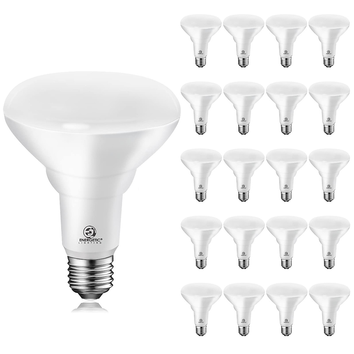Energetic BR30 LED Bulb 65W 2700K Soft White Indoor Flood Lights, 650 lumens, E26 Base, 7500 Lifetime Hours, Non-Dimmable Bulbs for recessed Lighting, 20 Pack UL Listed
