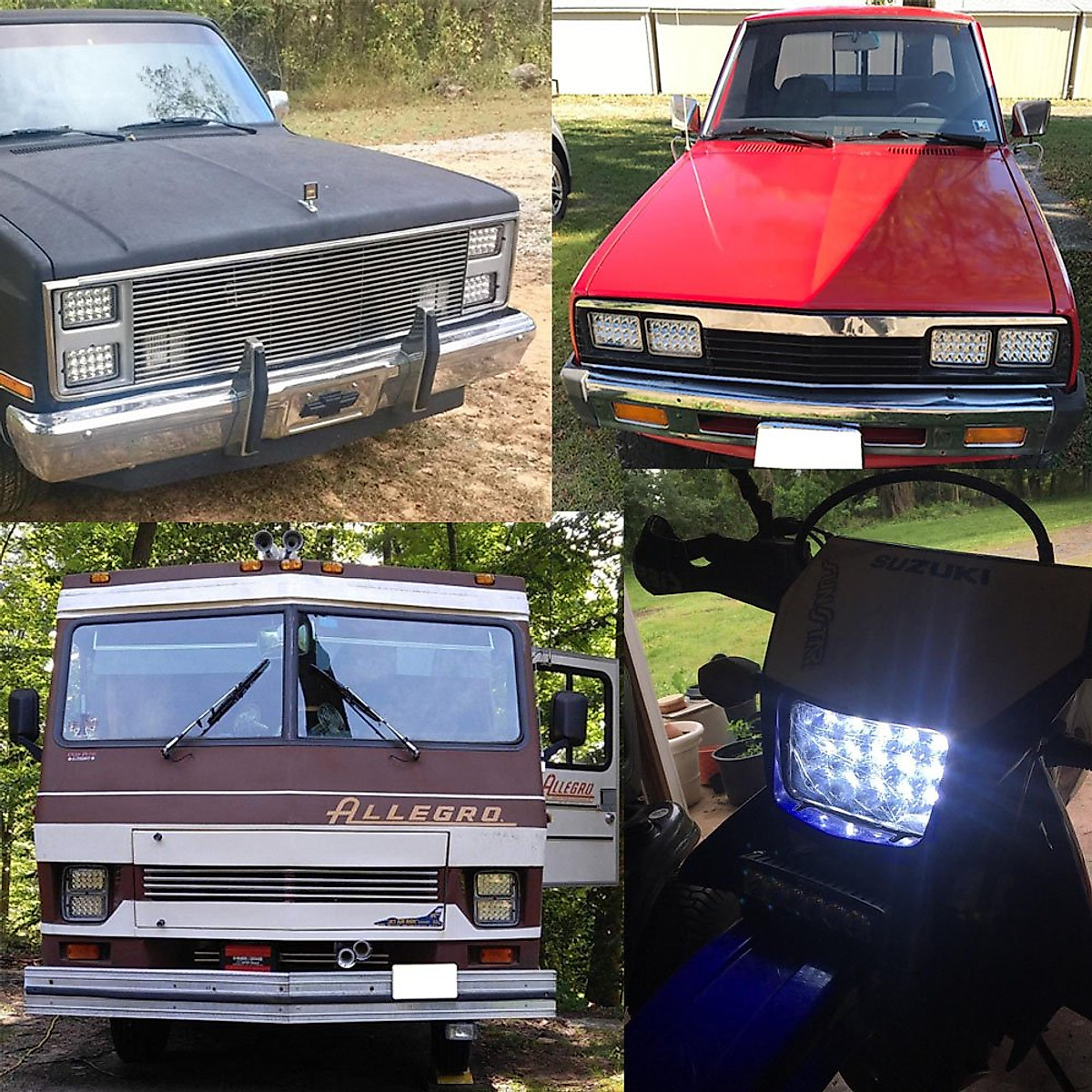 Dot Approved 4x6 Inch LED Headlights Hi/Lo Sealed Beam Replace Projector Rectangular H4651 H4652 H4656 H6545 Headlamp Peterbil KW Kenworth Freightinger Ford Probe Chevy Oldsmobile Cutlass 4PCS