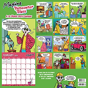 TF PUBLISHING 2024 Maxine Wall Calendar | Large Grids for Appointments and Scheduling | Vertical Monthly Wall Calendar 2024 | Home and Office Organization | Premium Matte Paper | 12"x12”