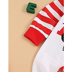 TUEMOS baby-girls Newborn Easter My 1St Letter Rabbit Stripe Hoodie Romper Outfit, Valentine-b, 0-3 Months