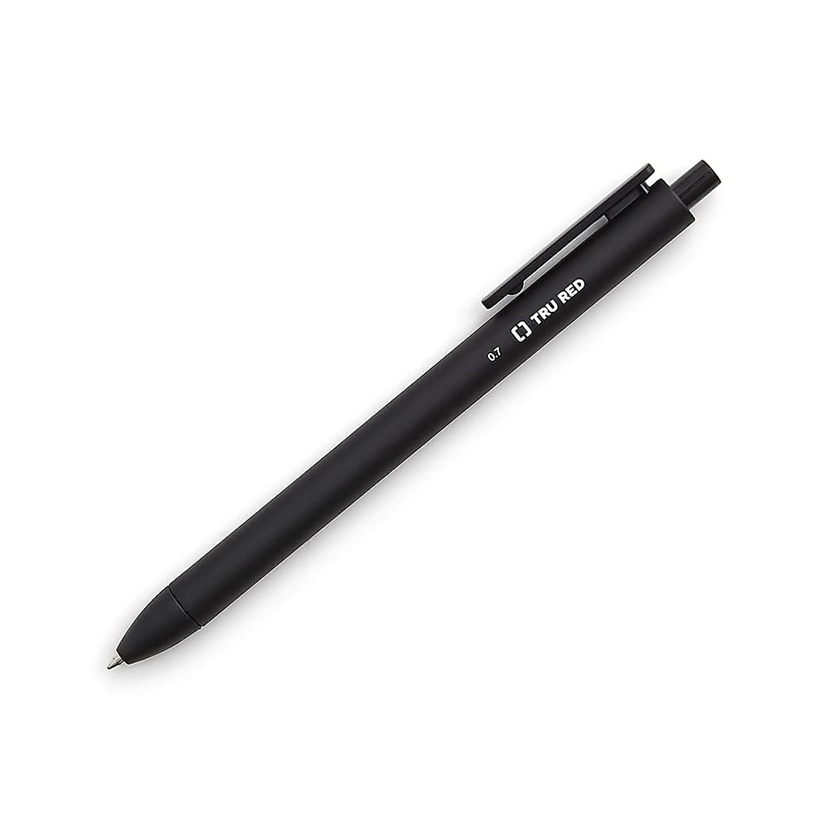 STAPLES TRU RED Retractable Quick Dry Gel Pens, Black, 0.7mm Medium Point (1 Dozen Pens) – Smooth-Flowing Black Ink Pen with Full Rubberized Barrel for Comfort, Acid-Free Gel Pens