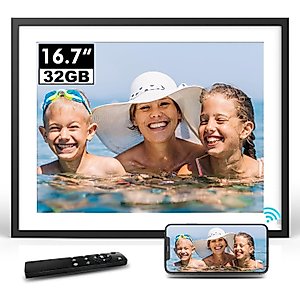 BSIMB 16.7-Inch 32GB Extra Large WiFi Digital Picture Frame IPS Touch Screen Electronic Photo Frame, Remote Control, Auto-Rotate, Share Photos&Videos via App&Email, Gift for Mother's Day