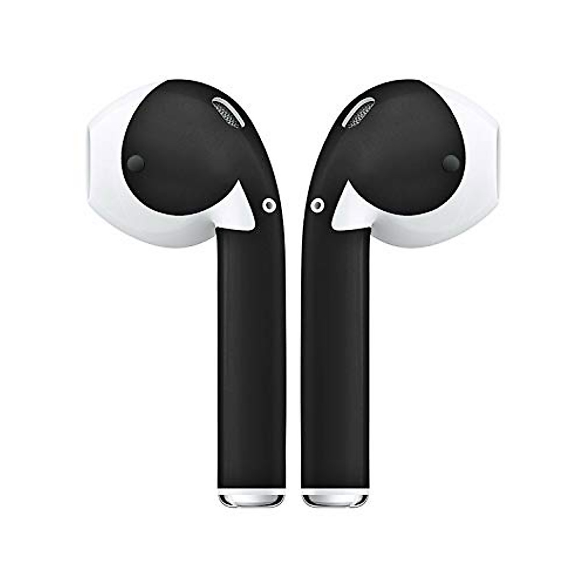 AirPod Charging Protective Case Silicone Cover and Stylish Protective Skins Bundle (Black Case & Matte Black Skin)
