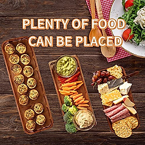 KCRET Wood Tiered Serving Tray 3 Tier Serving Platter Stand, 3 Tier Serving Tray for Party, Fruit Platter Farmhouse Tiered Tray