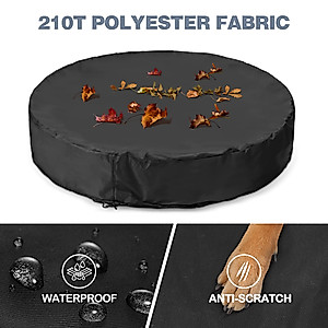 Niubya Round Dog Pool Cover, Foldable Pet Swimming Pool Cover, Waterproof Dustproof and Washable Pool Protective Cover with Drawstring Design