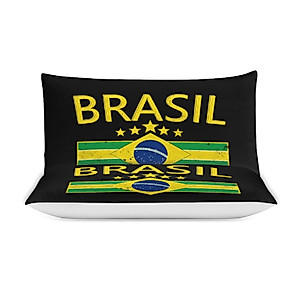 Cisdanoty Brazil Flag Pride Star Bedding Comforter Sets Lightweight Ultra Soft Comforter Bedding Set 3 Pieces (1 Duvet Cover, 2 Pillowcases) with Zipper Closure