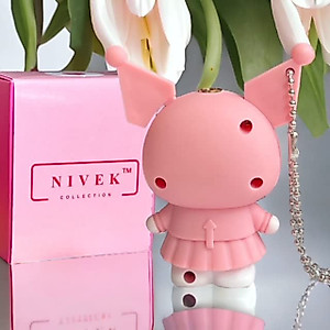 NIVEK Kuromi Y2K Lighter Flame 3D Japanese Chain Necklace Jester Kawaii Cool Lighters (Pink)