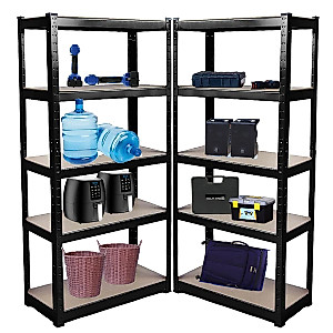 5 Tier Shelving Unit, Adjustable Heavy Duty Garage Shelves|Multi-Use Utility Shelf with 1930 Large Capacity for Office,Home,Garage--71 Inch Height
