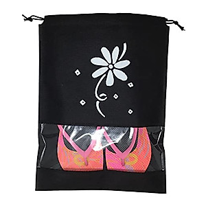 Old Navy Women Beach Summer Casual Flip Flop Sandals (6 Tropical Print Logo & Black Flip Flops) with Dust Cover